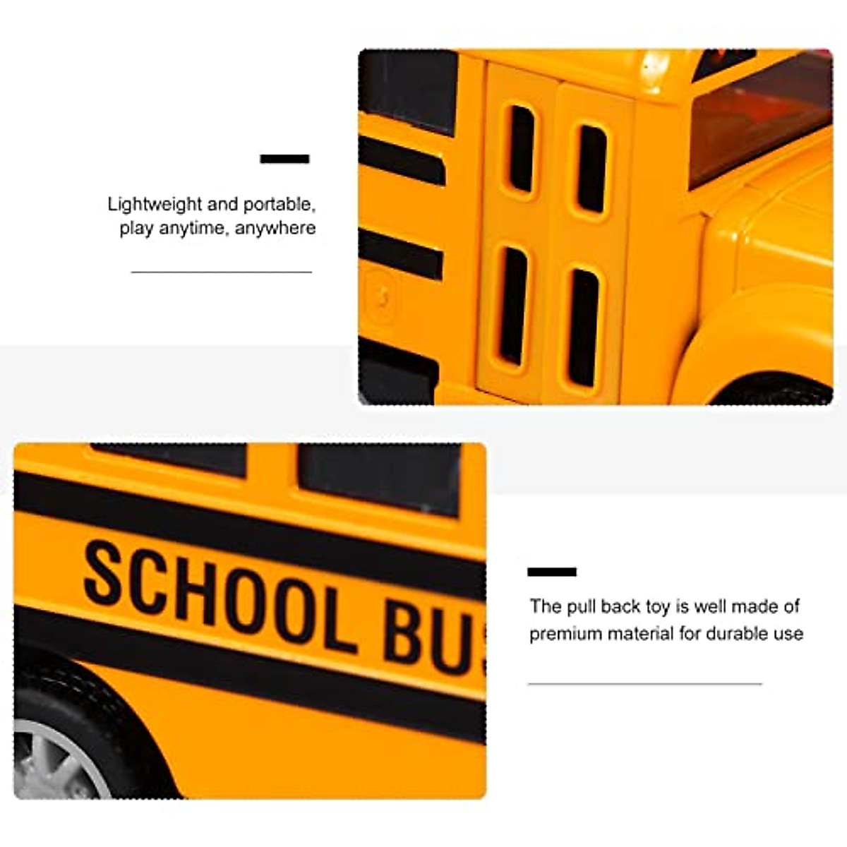 NUOBESTY New York City School Bus Bus Model Toy, Die Cast Pull Back Vehicles Cars 8. 46In Educational Toy for Kids US School Bus Model