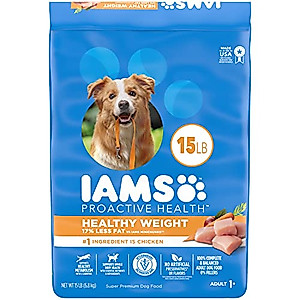 IAMS Adult Healthy Weight Control Dry Dog Food with Real Chicken, 15 lb. Bag