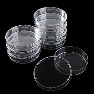 generic 10 PCS Plastic Petri Dishes with Lid, Plastic Lab Petri Plate Dish for Lab Analysis Lab School Supplies 90x15mm 55x15mm(55mm), AM15SD07JCAUS*10