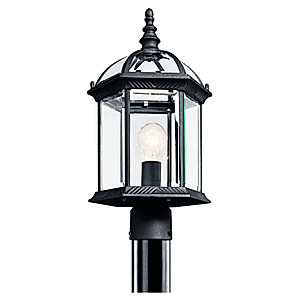 Kichler 49187BK Barrie Outdoor Post Mount 1-Light, Black