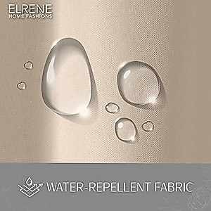 Elrene Home Fashions Rhodes Solid Indoor/Outdoor Window-Curtain Set, 2 Panels, 52 inches X 95 inches, Taupe