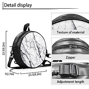 Belidome Custom Crossbody Bags for Women Men PU Leather Round Shoulder Messenger Purse Tote Handbag Backpack Personalized with Picture Text Logo Name Fesitival Team Part Favor Gifts