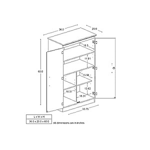 South Shore Tall 2-Door Storage Cabinet with Adjustable Shelves, Royal Cherry