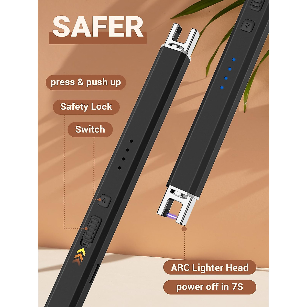 Candle Lighter Valentines Day Gifts for Her Him Wife Girlfriend Rechargeable Electric Long Lighters for Kitchen Home Camping Gift for Women Men Adults