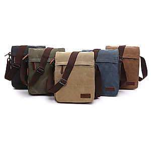 Sechunk Middle Vintage Canvas Messenger Cross body bag Shoulder bag (Green, middle)