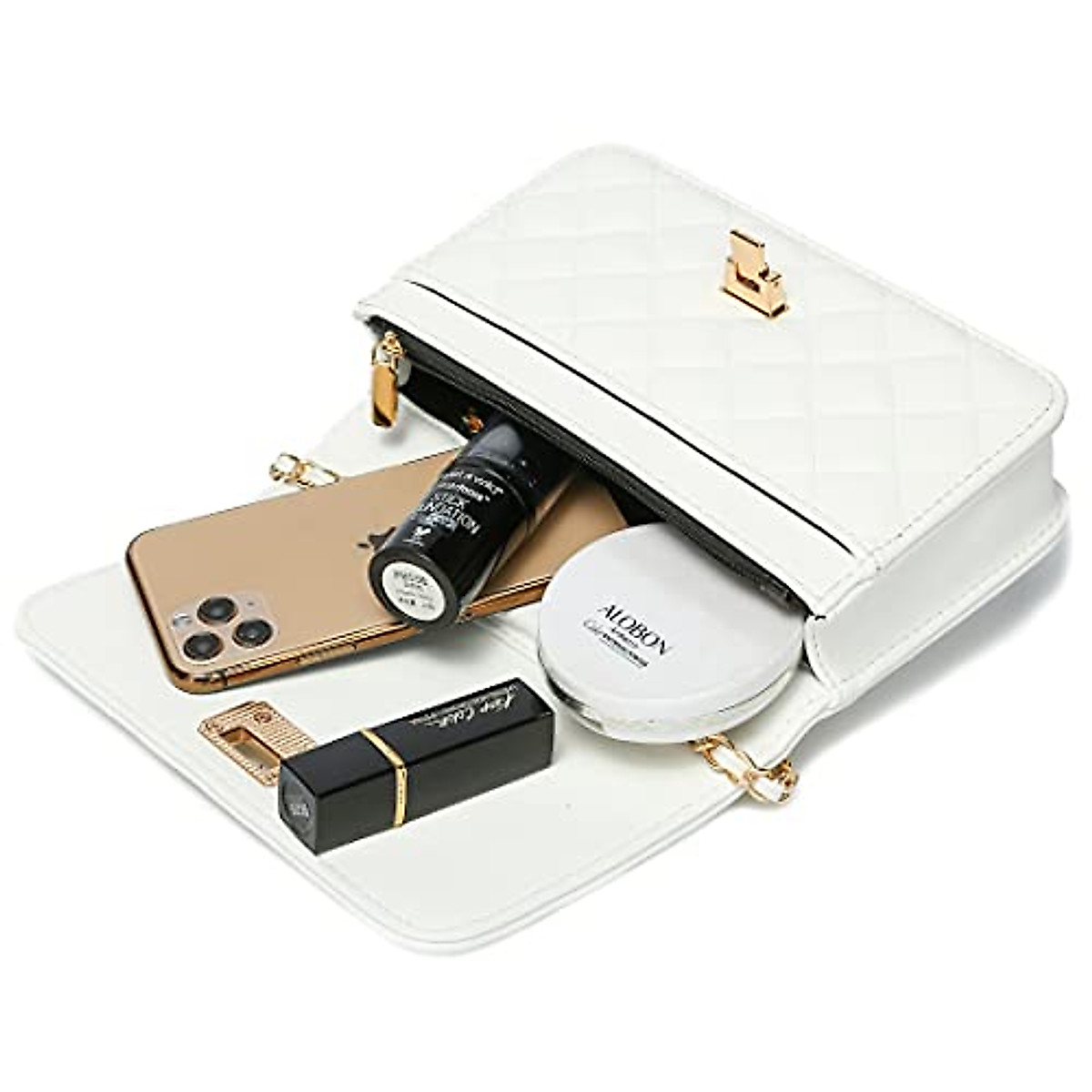 HAKSIM Women Shoulder Bag Quilted Crossbody Purse Designer Lattice Leather Chain Bag