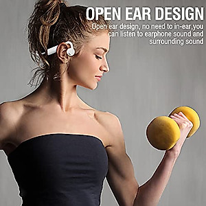 Pinetree Bone Conduction Headphones with MIC, IPX5 Waterproof Bluetooth Sport Headphones, Open Ear Headphones up to 10 Hours of Music and Calls, Wireless Headset for Running, Workout etc.