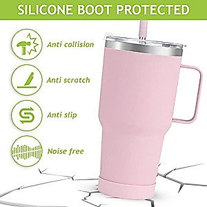 Zenbo 30 oz Tumbler with handle Keeps Drinks Cold up to 24 hours,Insulated Tumbler with Lid and Straw,Vacuum Thermal Cup with Handle,Leak Proof,Dishwasher safe