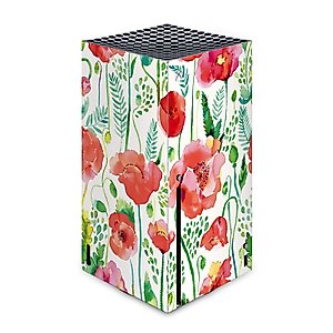 Head Case Designs Officially Licensed Ninola Red Flower Art Mix Matte Vinyl Sticker Gaming Skin Decal Cover Compatible with Xbox Series X Console