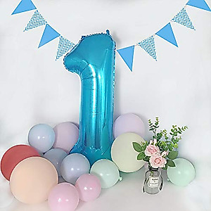 40 Inch Blue Large Numbers Balloon 0-9(Zero-Nine) Birthday Party Decorations,Foil Mylar Big Number Balloon Digital 3 for Birthday Party,Wedding, Bridal Shower Engagement Photo Shoot, Anniversary