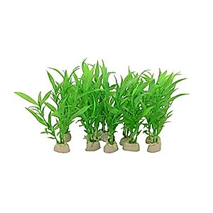 CNZ Aquarium Decor Fish Tank Decoration Ornament Artificial Plastic Plant Green 10pcs Grass 6-inch