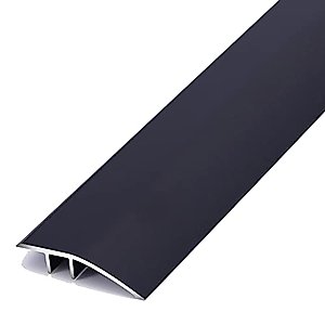 Aluminum Floor Transition Strip from Wood to Uneven Floor Tile,Modern Carpet Floor Threshold Reducer Height Difference is 8-15mm (Color: Black,Size: 90cm / 35.4in)
