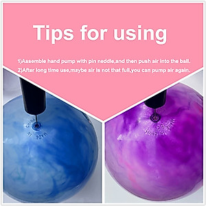 CORECISE Marbleized Bouncy Balls - Set of 2 Large Inflatable Bouncy Ball with Hand Air Pump & 2 Pin Neddles