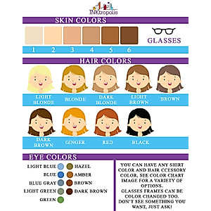 Kids Personalized Plate Set - Mini Me Girl Character - Plate, Bowl, Placemat, Mug - Customize Character