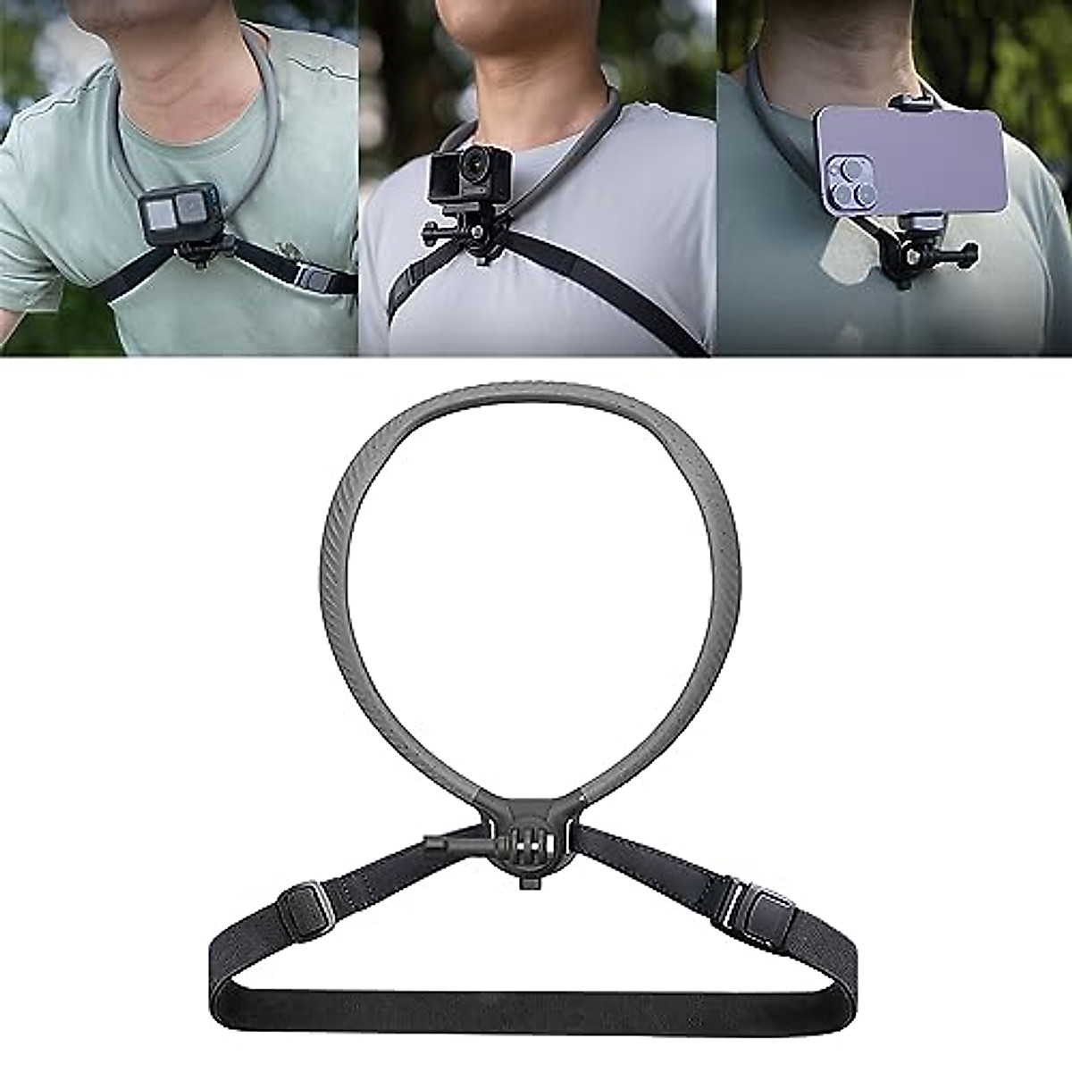 Sports Camera Neck Selfies Holder Wearable Bendable Neck Bracket Multiple Angle Adjustable for Skiing Surfing Biking Ushape Neck Holder Mount Phone Lazy Neck Stand Universal