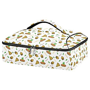 Kcldeci Insulated Thermal Food Carrier Insulated Casserole Carrier for Hot or Cold Food,Pizza Hot Dog Cake Insulated Tote Bag for Potluck Cookouts Parties Picnic,Lasagna Lugger