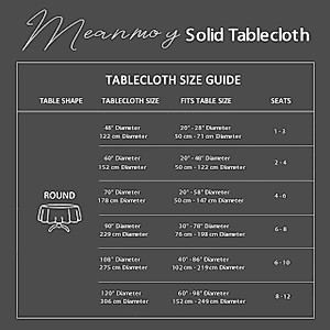 MEANMOY Green 210 GSM Water & Stain Resistant Round Tablecloth for Circle Table - Solid 48 Inch Table Cloth Cover in Wrinkle Free Durable Washable Polyester Fabric for Wedding, Party, Banquet, Dinner