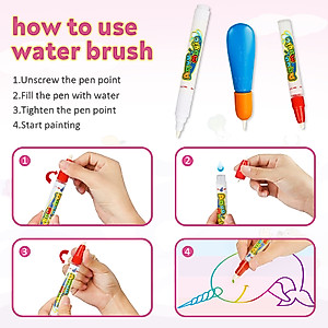 Water Doodle Mat For Kids - Water Drawing Mat Toddler Doodle Toy Board Educational Toy - Water Painting Mat Bring Magic Pens Travel Toys Gifts For Boys Girls Toddlers Age 2 3 4 5 6 7 8 Year Old