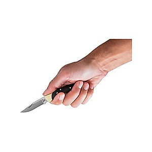 Buck Knives The 55 Folding Pocket Knife 2-3/8" 420HC Steel Clip Blade, Ebony Handle, Brass Bolsters