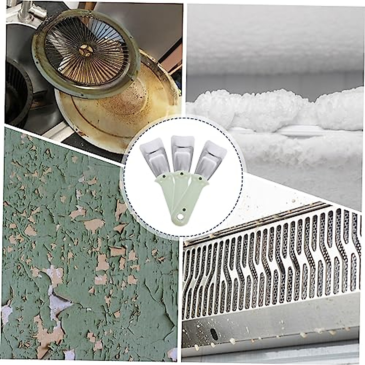 GANAZONO 18 pcs Refrigerator Frost Removal Shovel Household Gadgets Window Snow Scraper ice Removal Tool Removal deicer Windows Cleaning Tools Handheld Defroster Stainless Steel pp car