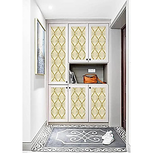 Amaowdc 17.51'' x 118''Gold Wallpaper Peel and Stick Wallpaper Modern Self Adhesive Removable Wallpaper Gold Leaf Texture Wallpaper for Home Decoration Furniture Kitchen Countertop Wall Covering