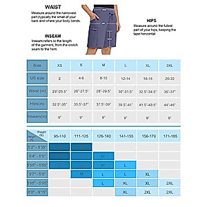BALEAF Womens Quick Dry Hiking, Running Long Shorts 9" Bermuda Cargo for Curvy Lightweight Knee Length Shorts w Pockets, Medium, Grey
