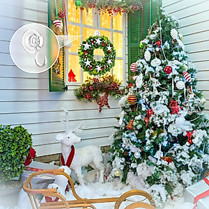 VIS'V Suction Cup Hooks, Small Clear Heavy Duty Vacuum Suction Hooks with Wipes Removable Strong Window Glass Door Kitchen Bathroom Shower Wall Suction Hanger for Towel Loofah Utensils Wreath - 4 Pcs