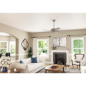 Hunter Fan Company, 51120, 60 inch Royal Oak Brushed Nickel Ceiling Fan and Handheld Remote