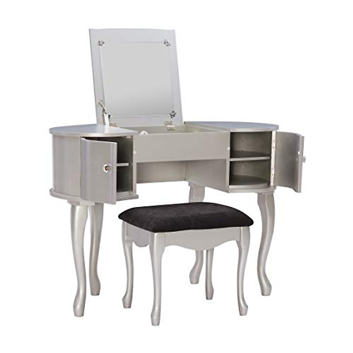 Linon Paloma Vanity Set, 30" x 40.5" x 19.25", Silver