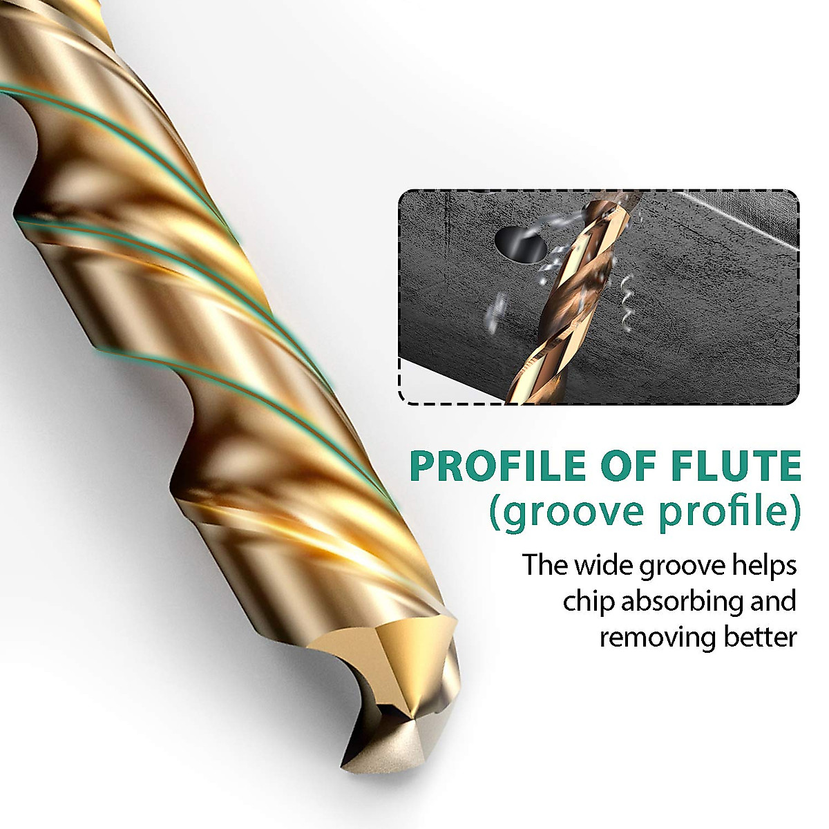 Enegitech Twist Drill Bit Set, Size 1/32" - 1/2", Jobber Length Drill Bit Kit, M35 HSS High Speed Steel for Stainless Steel Hard Metal Cast Iron Wood Plastic 25 Pcs