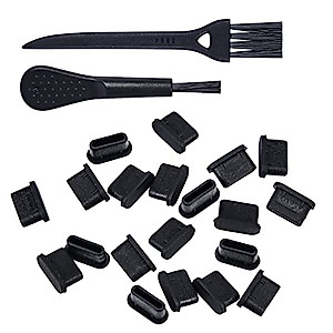 20 Pcs USB Type C Anti Dust Plugs Cover, USB C Charging Port Dust Covers Plug Caps Protectors for Samsung Galaxy s23, s22, s21, s20, Ultra, Plus s10, s9, s8 Plus, Note 9, Pixel with 2 Cleaning Brush