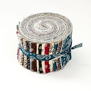 28 Pieces Fabric Cute, Beautiful Civil War Reproduction Jelly Roll, Cute 100% Cotton Fabric Quilting Strips 2.5"