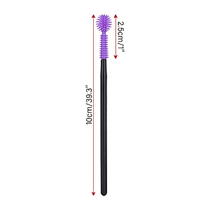 G2PLUS 50PCS Silicone Eyelash Brushes, Disposable Mascara Wands, Adjustable Ball- Shape Eyelash Spoolies, Eyebrow Brushes for Eyelash Extension and Eyebrow (Purple)