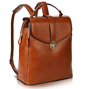 rofozzi Layla Large Backpack Purse for Women - 13-inch Laptop Backpack for Office - Top Handle 3-Compartment Everyday Fashion Backpack - Water-Resistant Easy to Care Vegan Leather Bag Pack