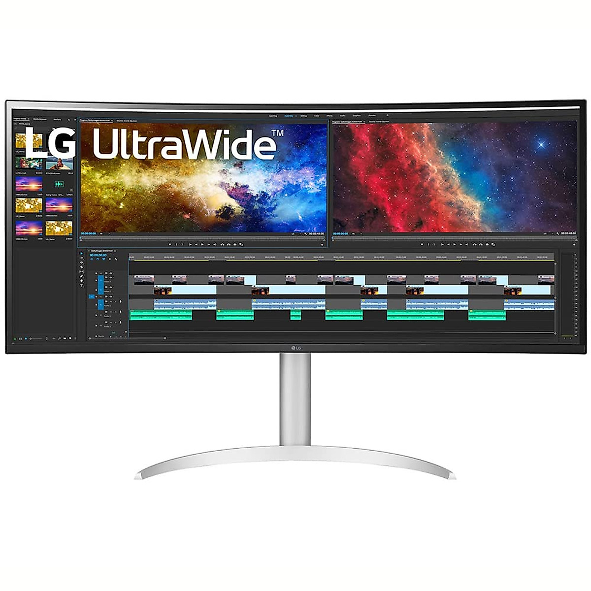 LG 38WP85C-W 38" Curved 21:9 UltraWide QHD 3840x1600 PC Monitor Bundle with Deco Gear Wired Gaming Mouse and Deco Gear Large Extended Pro Gaming Mouse Pad