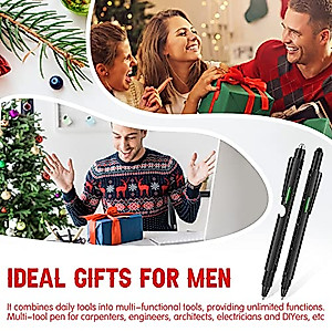 Christmas Stocking Stuffers 9 in 1 Multitool Pen Set Christmas Gifts with Buffalo Plaid Drawstring Bag for Men Dad Teens Boyfriend Husband Birthday Father's Day