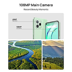 Unlocked Cell Phone, 6.8" HD Screen, Full Glass Appearance Design, Android 11 Unlocked Smartphone 6GB+128GB/ 256GB Expandable 48MP Camera 6500mAH Battery 4G Dual Analog Face/Fingerprint ID OTG