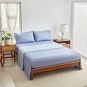 UOZZI BEDDING Stripes Bed in a Bag Queen Size 7 Pieces Navy White Comforter Sheet Set with Diamond All Season Bed Comforter Set (1 Comforter 2 Pillow Shams 1 Flat Sheet 1 Fitted Sheet 2 Pillowcases)