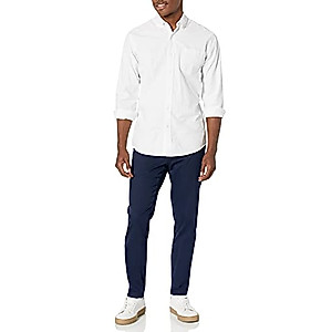 Amazon Essentials Men's Slim-Fit Wrinkle-Resistant Flat-Front Stretch Chino Pant, Navy, 36W x 32L