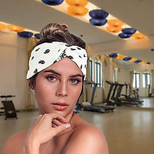 Urieo Boho Headbands Stretch Paisley Print Bandana Headband Criss Cross Hair Bands Knotted Head Wrap Yoga Daily for Women and Girls (Pack of 4) (A)