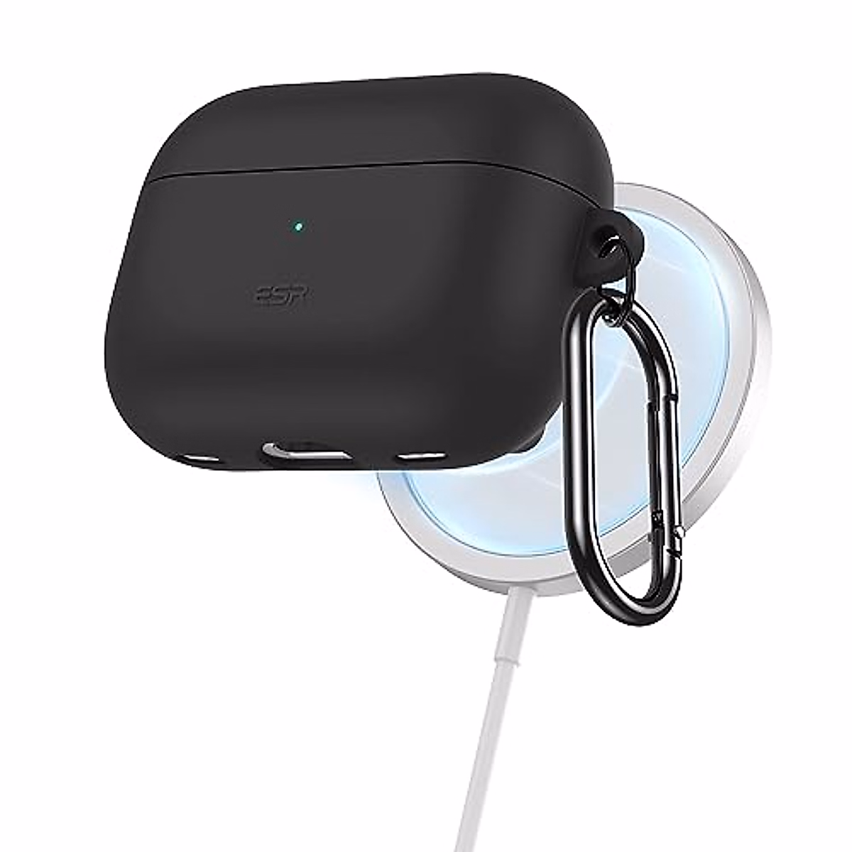 ESR for AirPods Pro Case (2023/2022/2019, 2nd/1st Gen), Compatible with Airpods Pro 2nd Generation Case (USB-C/Lightning Cable), Compatible with MagSafe, Full Drop Protection, Cloud Series, Black