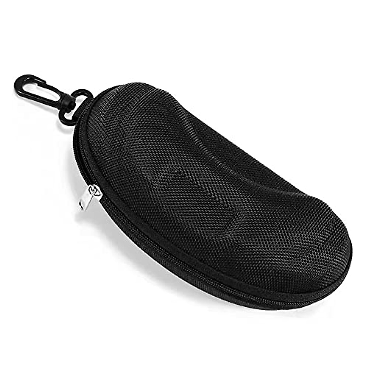 Yamrots 2 Pcs Zipper Hard Sunglasses Cases Portable Travel Eyeglasses Cases with Plastic Hook (Black)