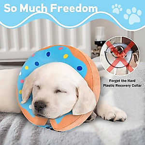 Inflatable Dog Collar Dog Donut Cone Collar Soft Recovery Pet Cone for Small Medium Large Dogs Cats Adjustable Donut Cone for Post Surgery Recovery-XL