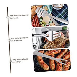 2pcs Frying Spatula Barbecue Fork Plastic Meat Large