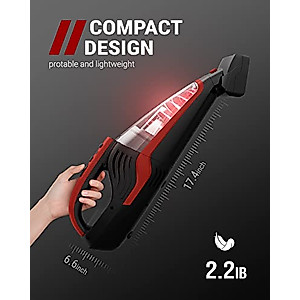 VacLife Handheld Vacuum for Pet - Hand Vacuum Cordless Rechargeable, Well-Equipped Hand Held Vacuum with Reusable Filter & LED Light, Powerful Stair Vacuum with Motorized Brush, Red (VL726)