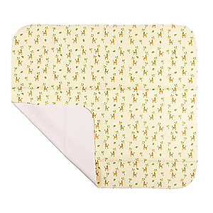 ReUseLife Large Waterproof Cotton Flannel Diaper Changing Mat Pad,31.5 X 26.5 Inch (Yellow Griaffe）