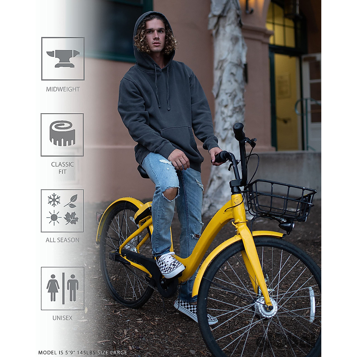 Global Blank Mens Hoodie Pullover Sweatshirt for Men and Women Hoodies, Green, Medium