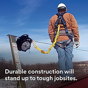 3M DBI-SALA EZ-Line 7605060 Retractable Horizontal Lifeline System, 60' Galvanized Cable, Built In Winch, Tension and Impact Indicators, Blue