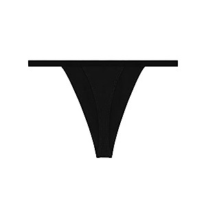 Nabtos Sexy Women's Underwear Cotton Panties G String T-Back Thongs Lingerie (Pack of 6) (Medium, Black, m)