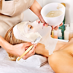 Leelosp 100 Pieces Gauze Mask Large Precut Gauze Face Masks Soft Pads White Net Natural Spa Skin Paper Sheet for Home Beauty Salon DIY Mesh Face Care Beauty Salons